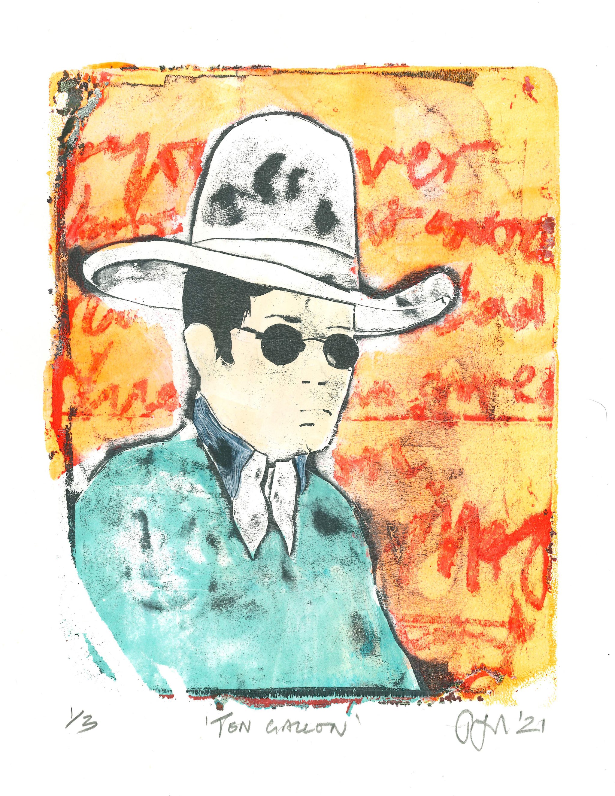 'Ten gallon man #1' – Mark Yeates Art